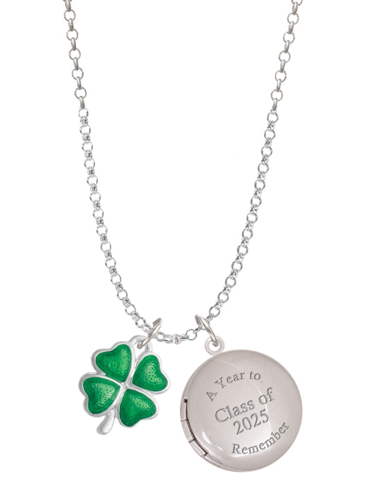 Delight Jewelry Silver-tone Translucent Green Lucky Four Leaf Clover ...