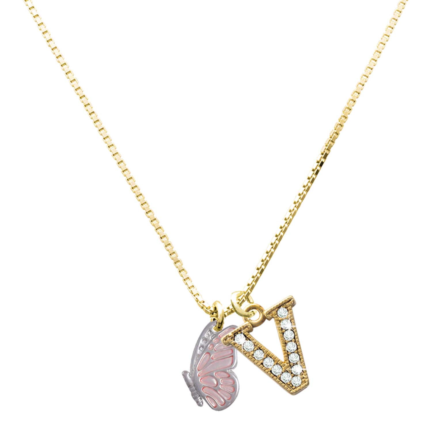 Delight Jewelry Silver-tone Translucent Pink Flying Butterfly - Large ...