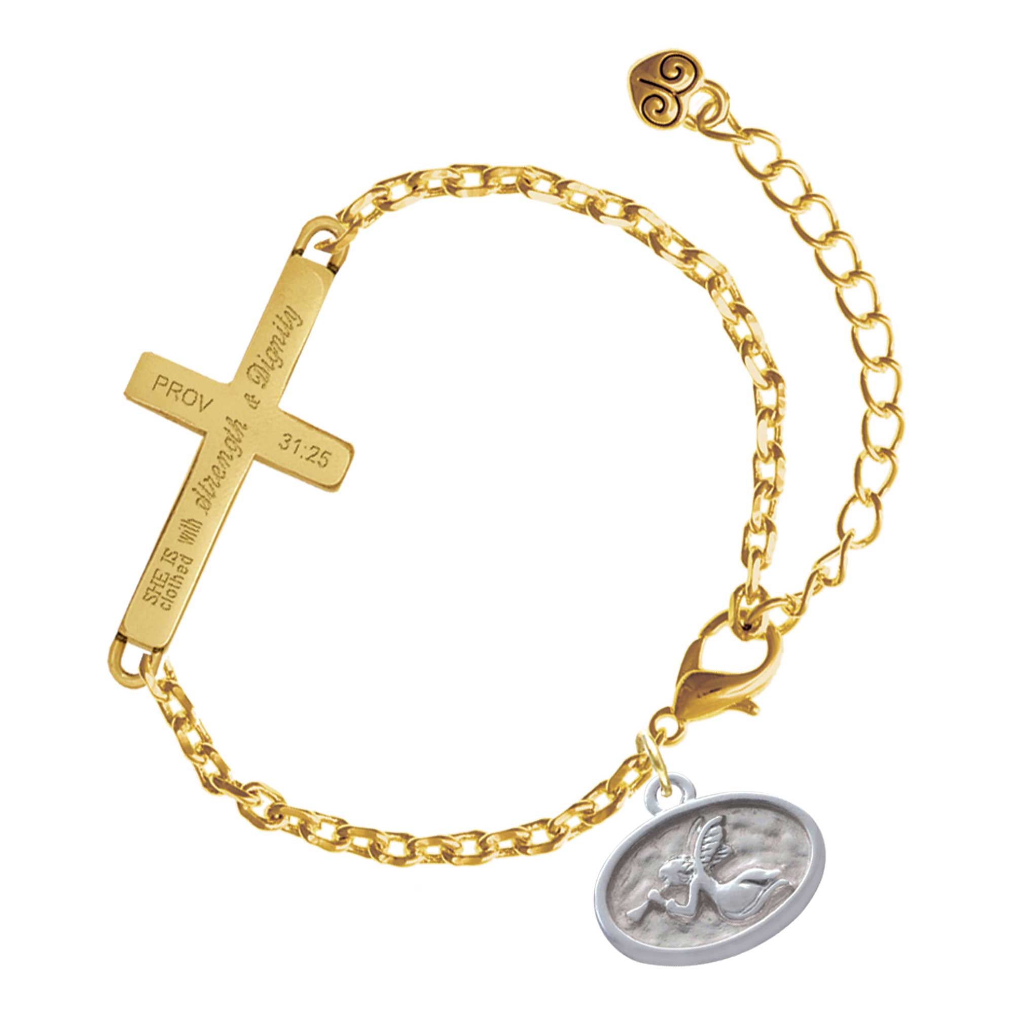 Delight Jewelry Silver-tone Trumpeter Angel - Oval Seal - Gold Tone ...