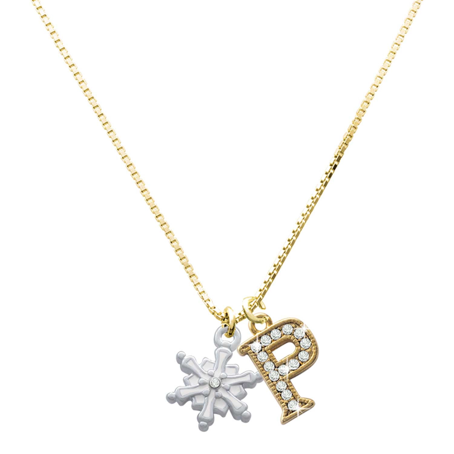 Delight Jewelry Silver-tone White Snowflake with Clear Crystal - Large ...