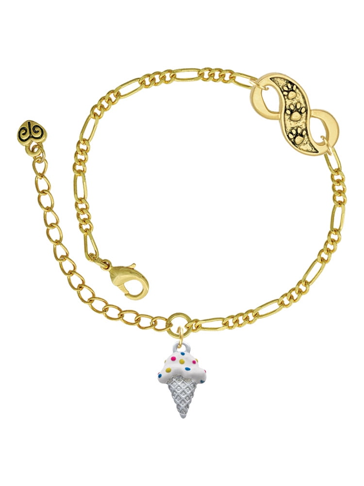 Delight Jewelry Silvertone 2-D Vanilla Ice Cream Cone with Sprinkles ...