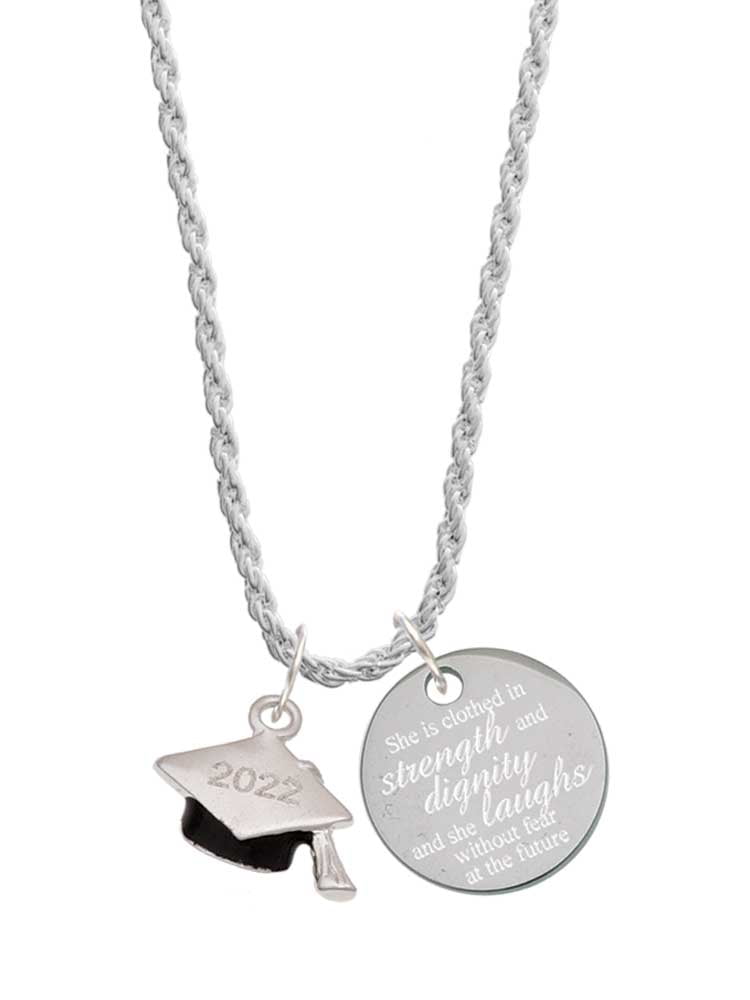 Delight Jewelry Silvertone 3-D Graduation Hat with 2022 She is Clothed ...