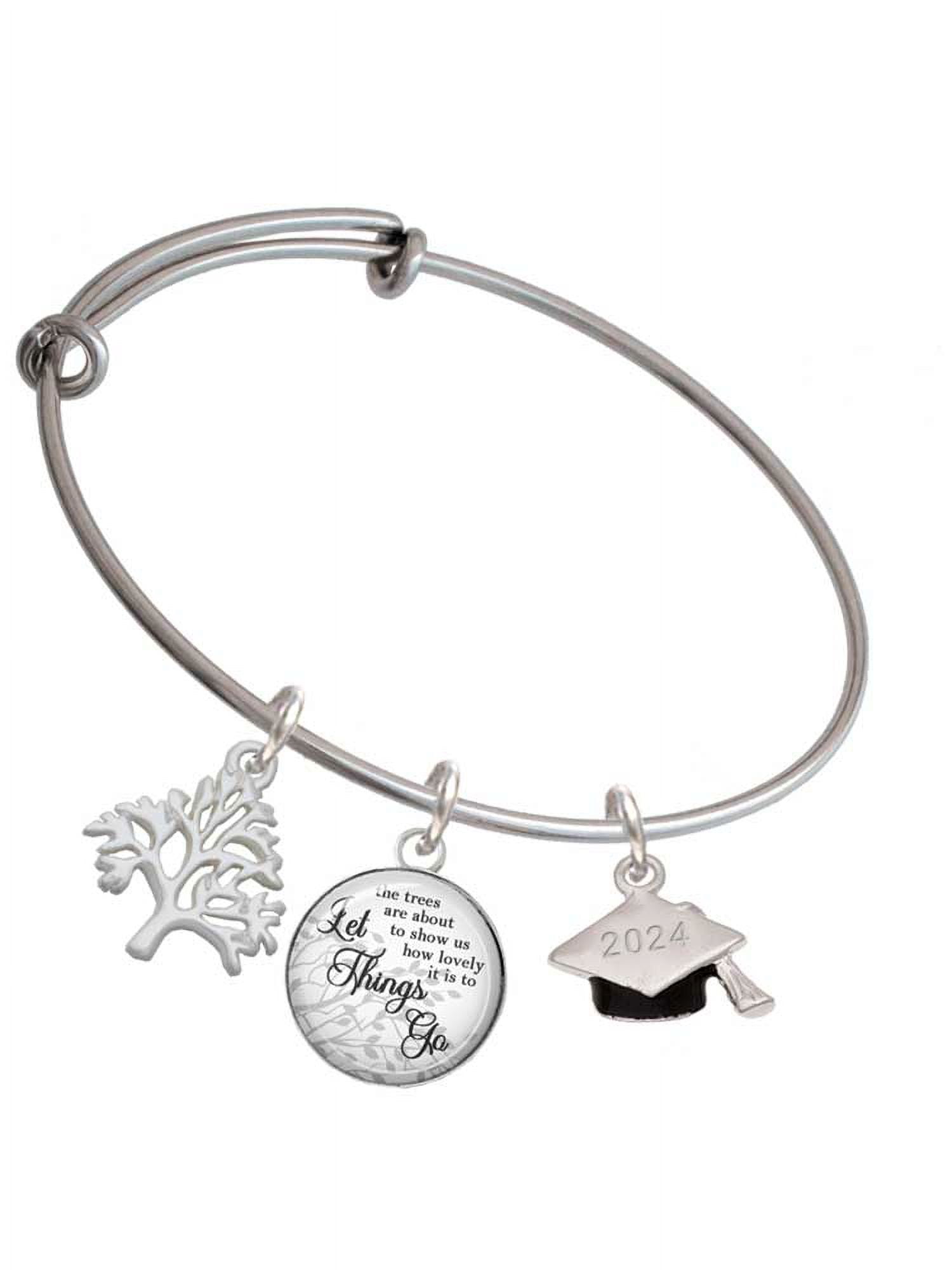 Delight Jewelry Silvertone 3-D Graduation Hat with 2024 Silvertone Let ...