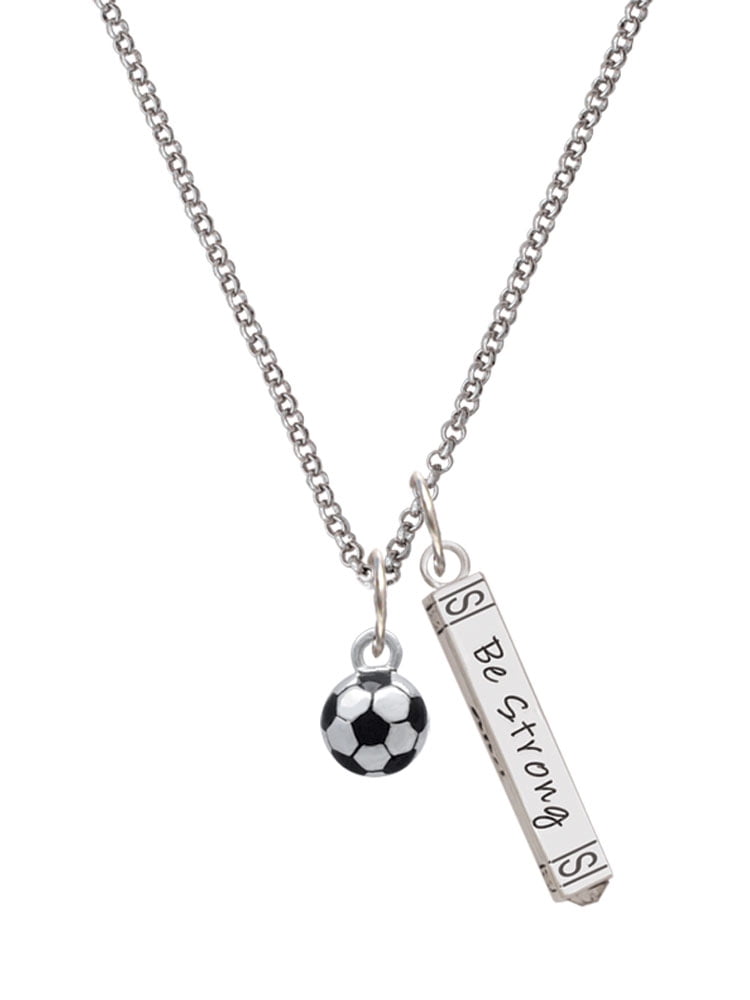 Delight Jewelry Silvertone 3-D Soccer ball Silvertone Be Strong and ...