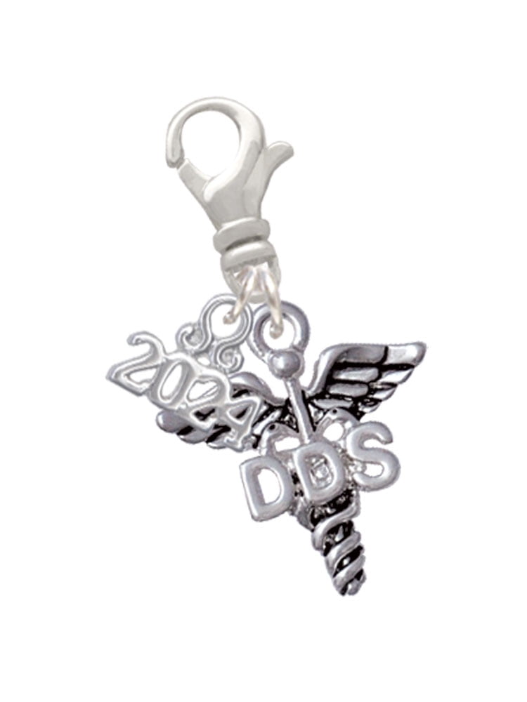 Delight Jewelry Silvertone Caduceus - DDS - Clip on Charm with Year ...