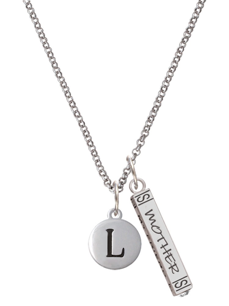 Delight Jewelry Silvertone Capital Letter - L - Pebble Disc ...