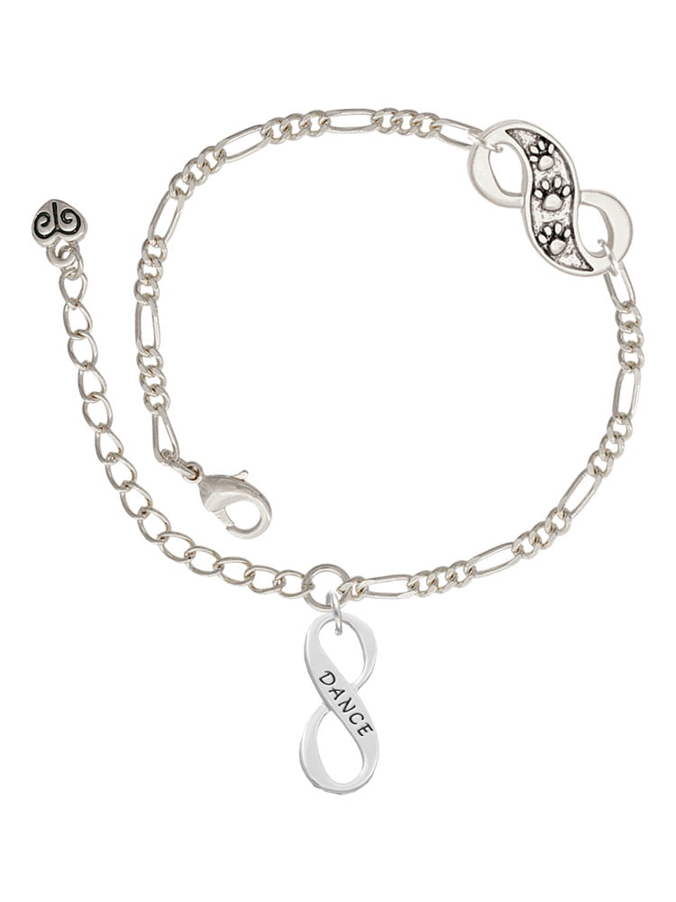 Delight Jewelry Silvertone Dance Infinity Sign Silver-tone Paw Infinity ...