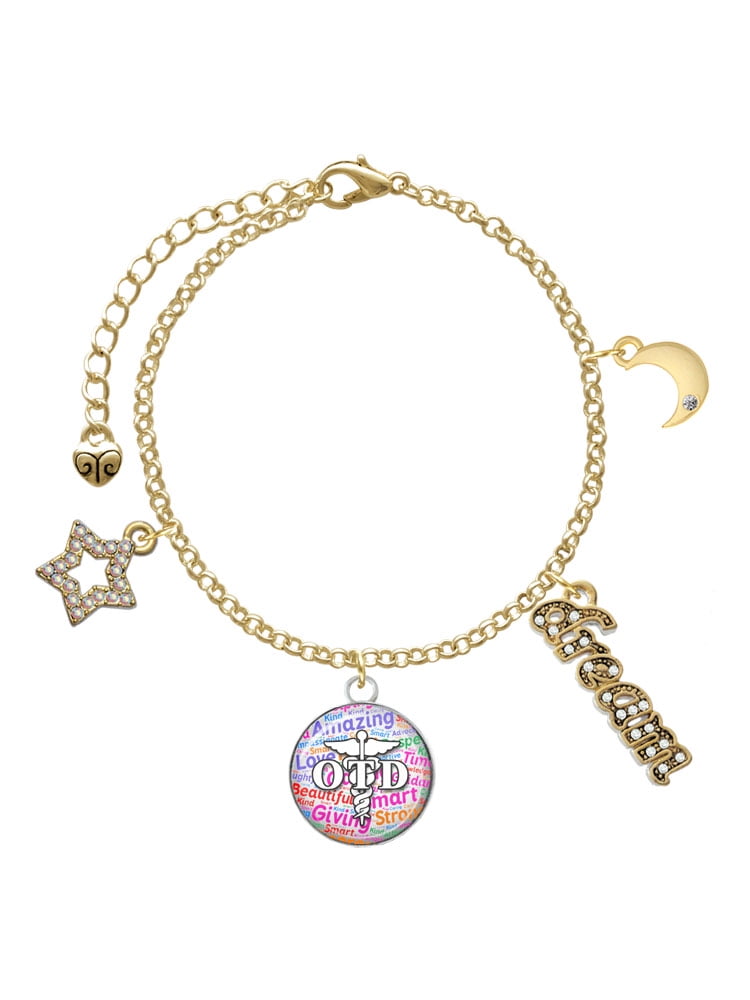 Delight Jewelry Silvertone Domed Multi Color OTD Goldtone Dream Big ...