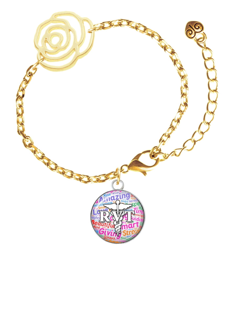 Delight Jewelry Silvertone Domed Multi Color RVT Gold-tone Flower Link ...