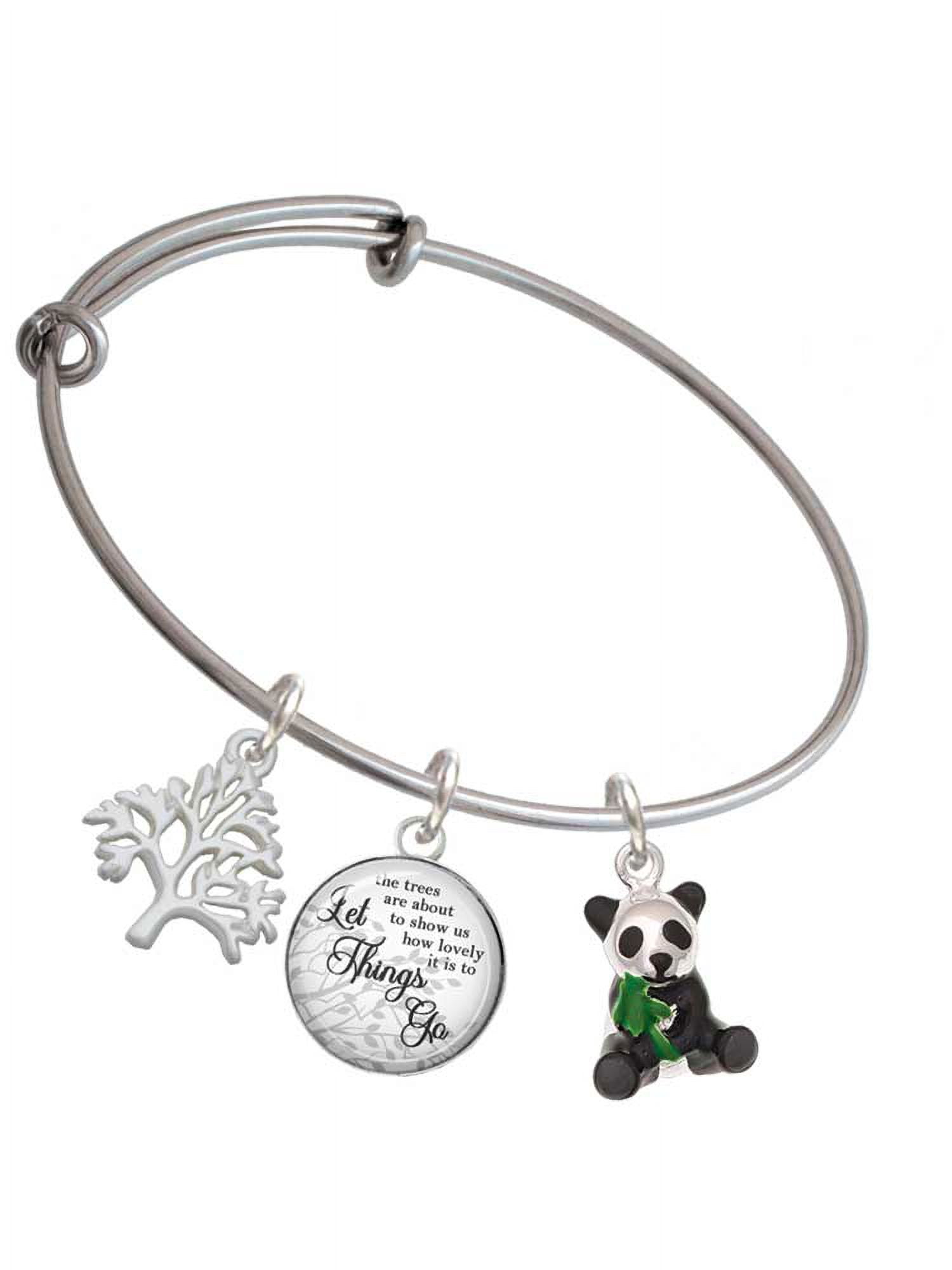 Delight Jewelry Silvertone Enamel Sitting Panda Silvertone Let Things ...