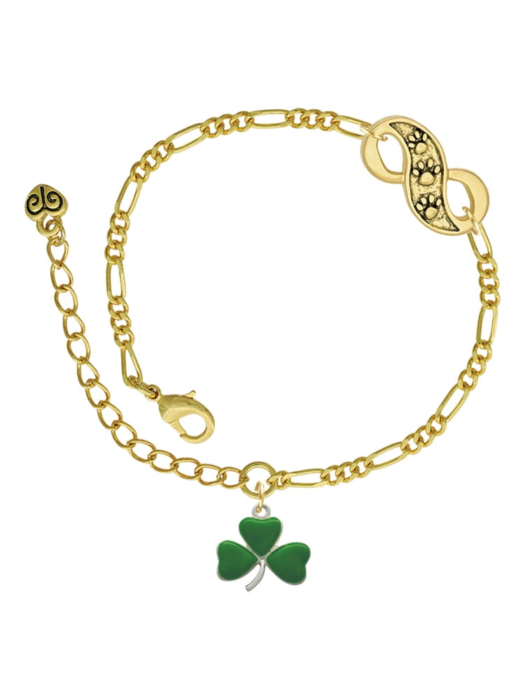 Delight Jewelry Silvertone Green Three Leaf Clover - Shamrock Gold-tone ...