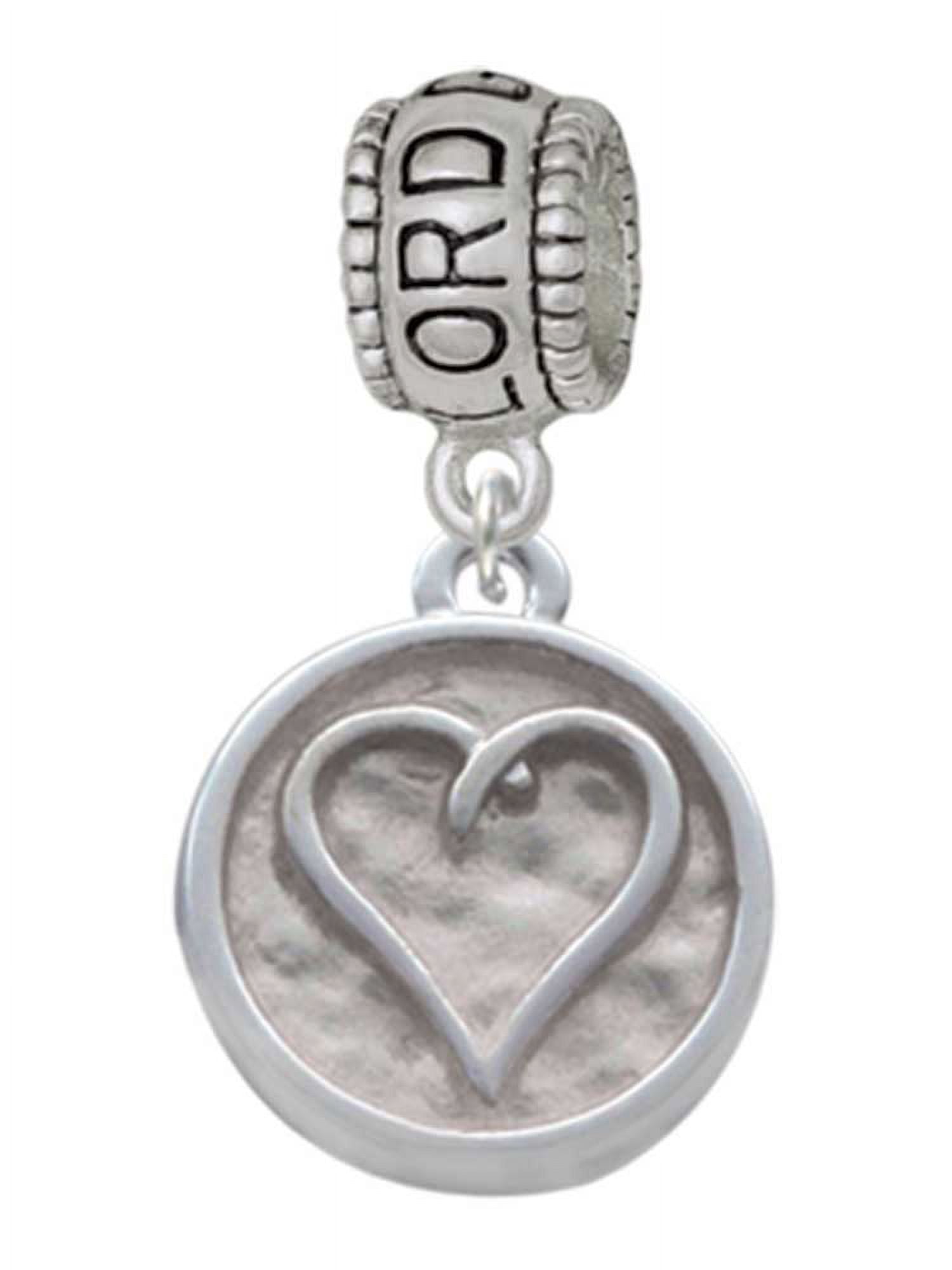 Delight Jewelry Silvertone Heart Outline - Round Seal Lord Guide Me ...