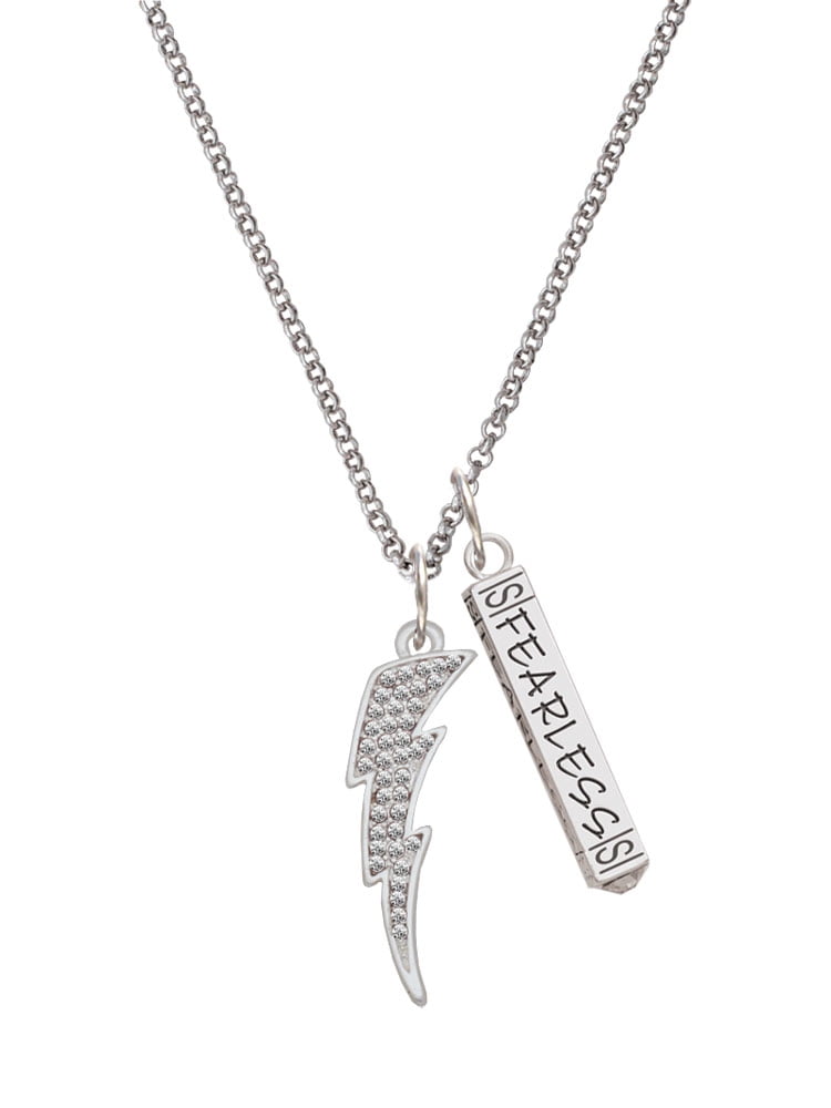 Delight Jewelry Silvertone Large Clear Crystal Lightning Bolt ...