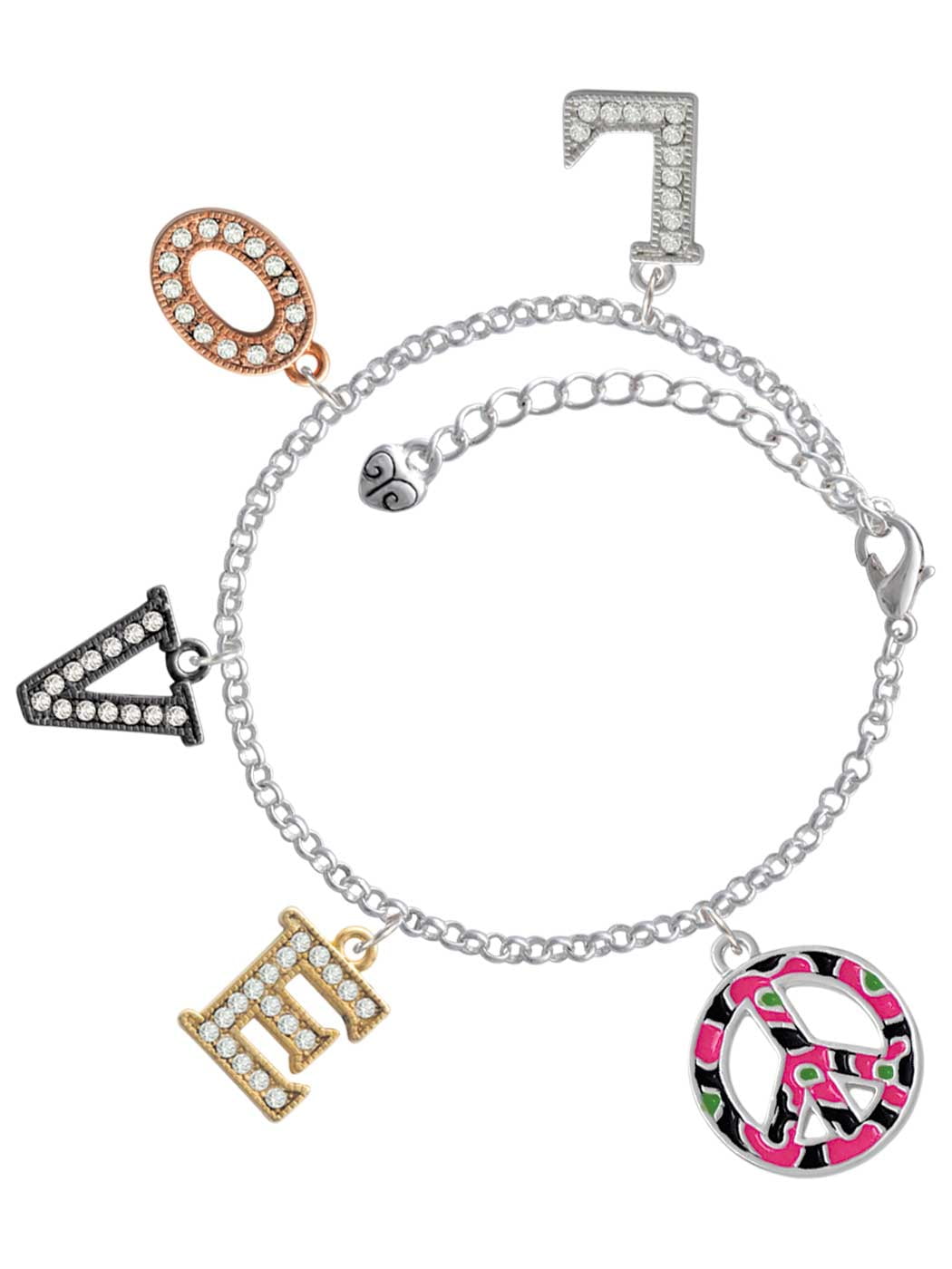 Delight Jewelry Silvertone Large Hot Pink Cheetah Print Peace Sign ...