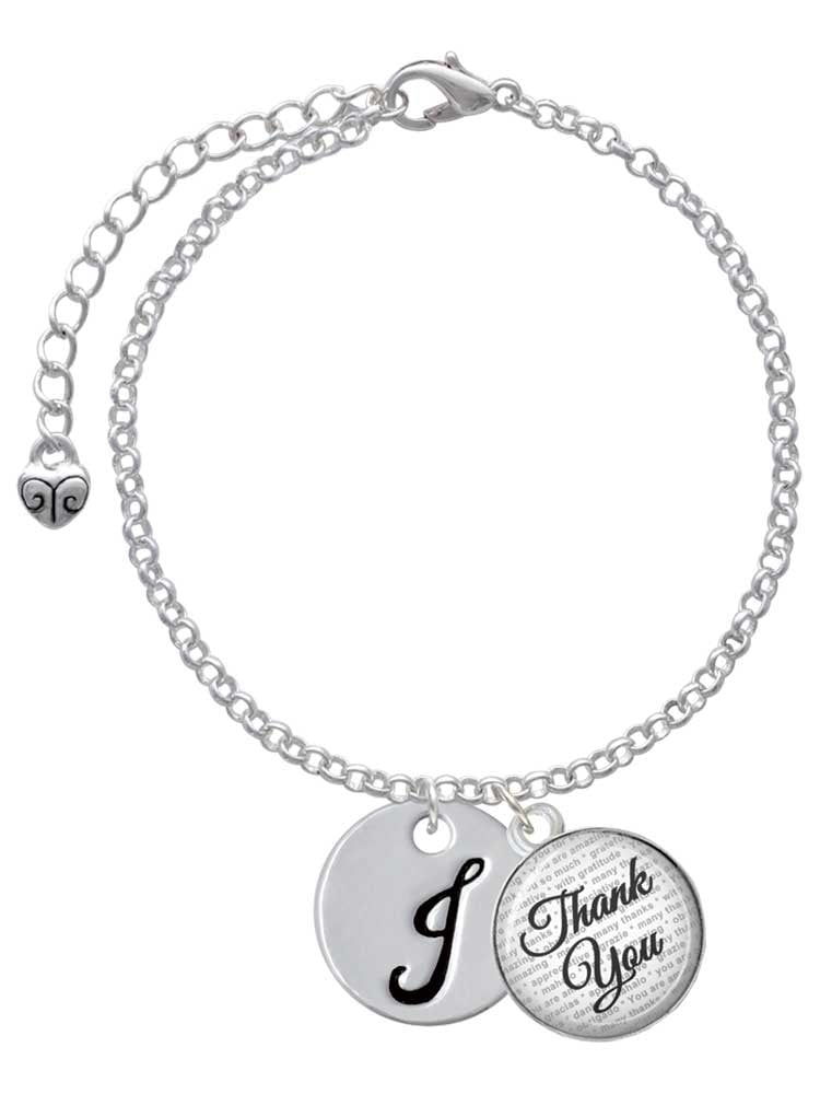 Delight Jewelry Silvertone Large Script Letter - J - 3/4'' Disc - Domed ...