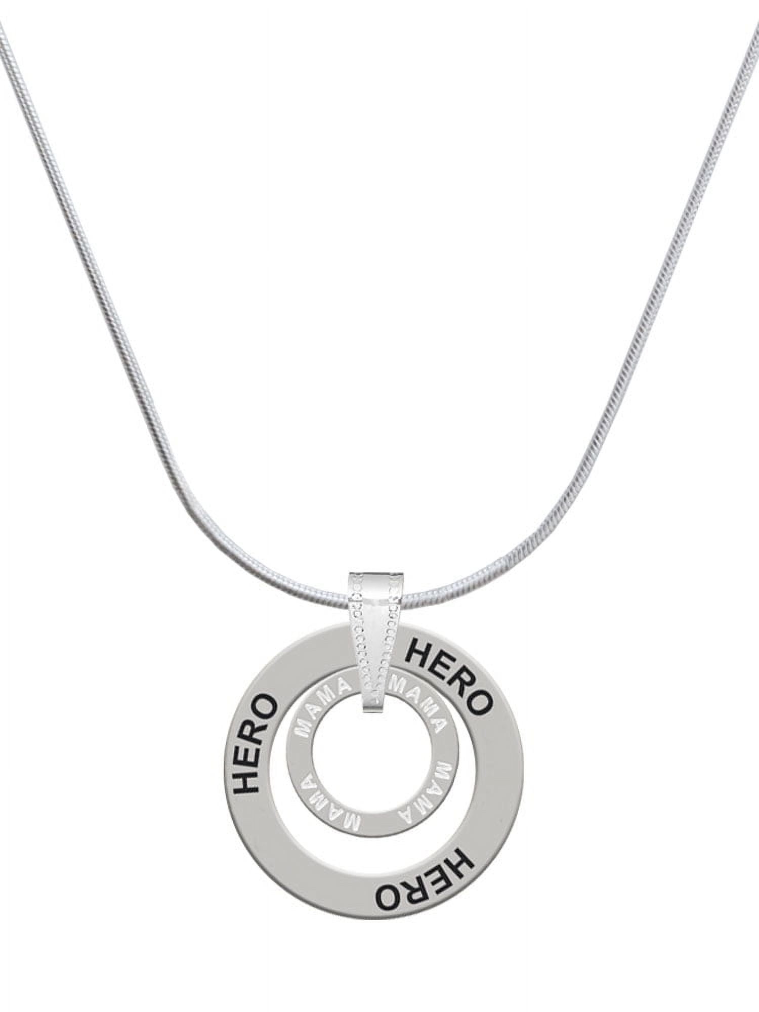 Delight Jewelry Silvertone Mama Eternity Ring Hero Ring Charm Necklace ...
