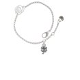 Delight Jewelry Silvertone Mini Four Leaf Clover Silver-tone Rose Link Chain Bracelet, 6.25"+1. ...