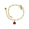 Delight Jewelry Silvertone Mini Red Translucent Ladybug Gold-tone Paw ...