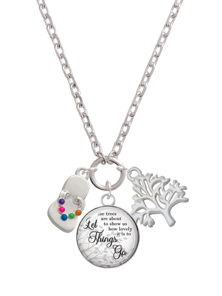 Delight Jewelry Silvertone Multicolored Flip Flop Let Things Go Fall ...