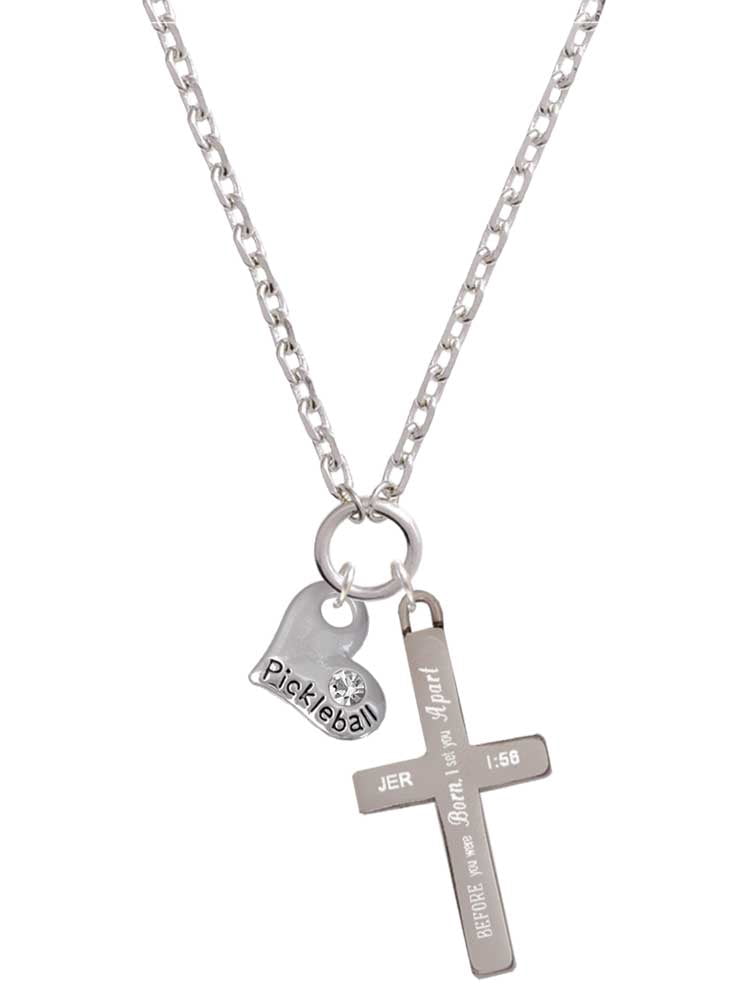 Delight Jewelry Silvertone Pickleball Heart I Set You Apart Engraved ...