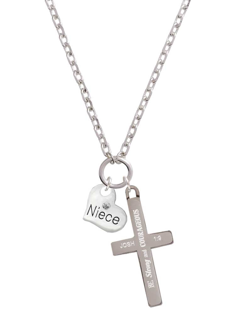 Delight Jewelry Silvertone Small Niece Heart Be Strong and Courageous ...