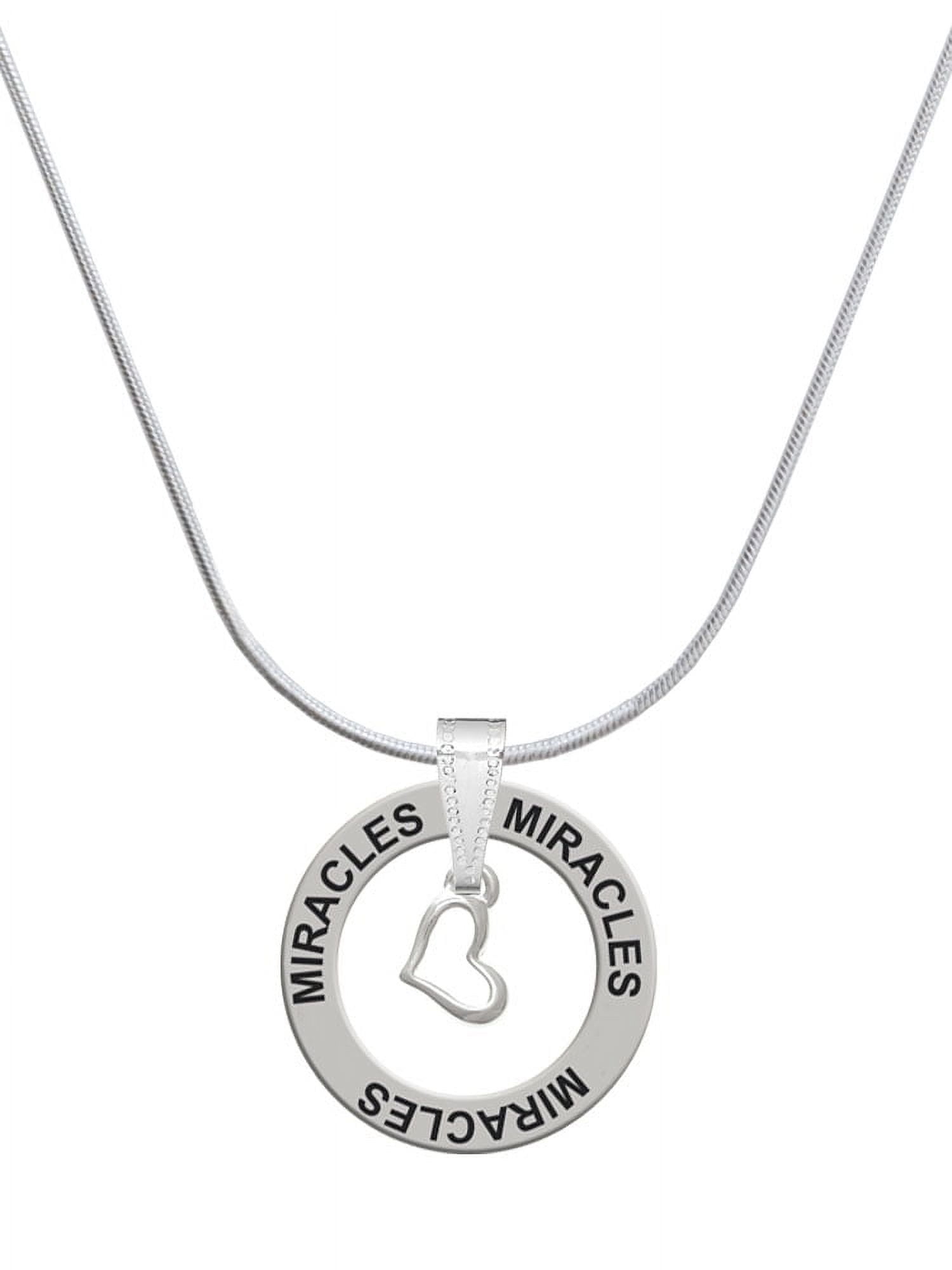 Delight Jewelry Silvertone Small Slanted Open Heart Miracles Ring Charm ...