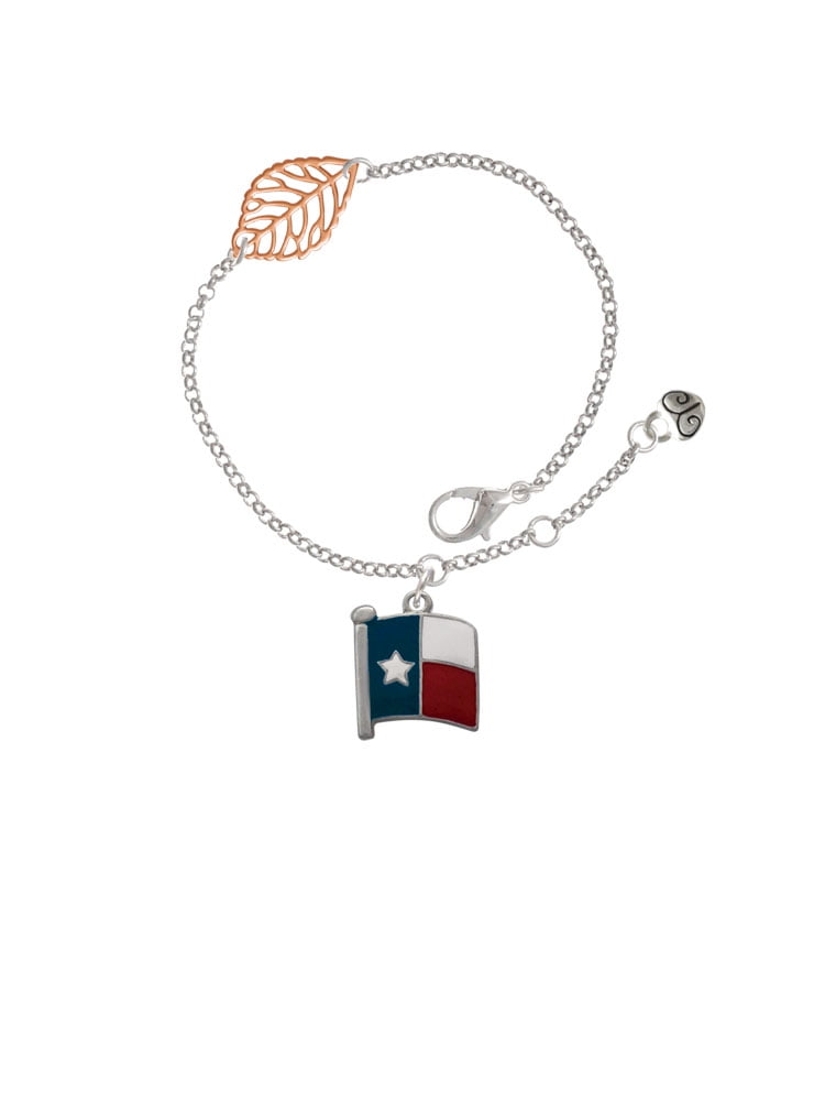 Delight Jewelry Silvertone Texas Flag - Lone Star - Rose Goldtone Leaf ...