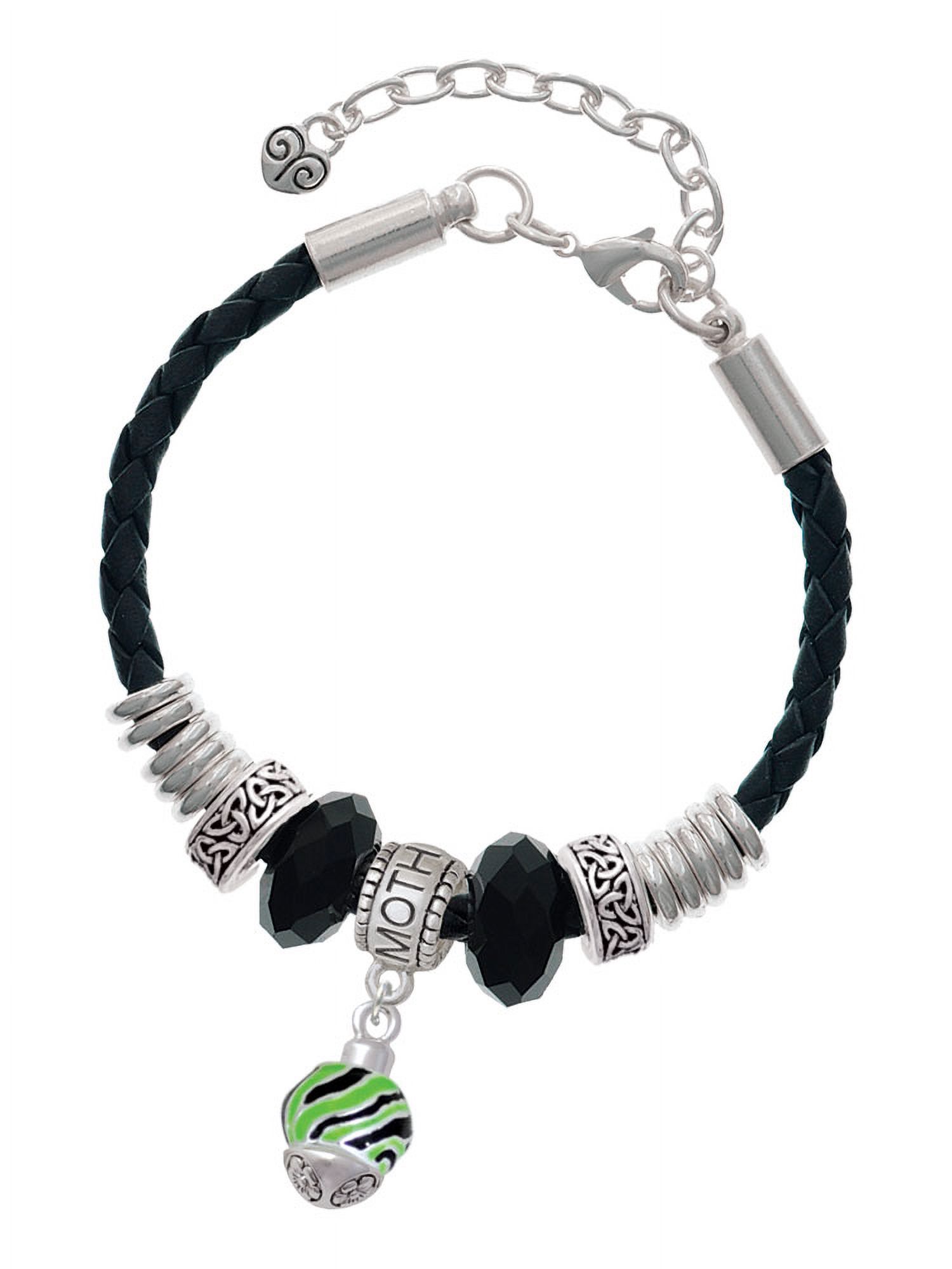 Delight Jewelry Silvertone Wide Lime Green Zebra Print Band Spinner ...