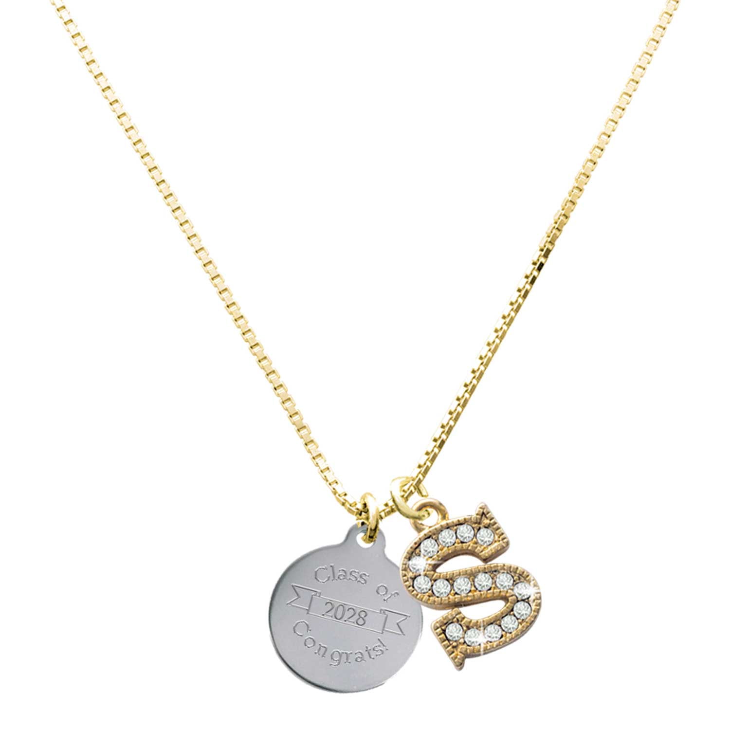 Delight Jewelry Stainless Steel Disc Class of 2028 - Large Goldtone ...