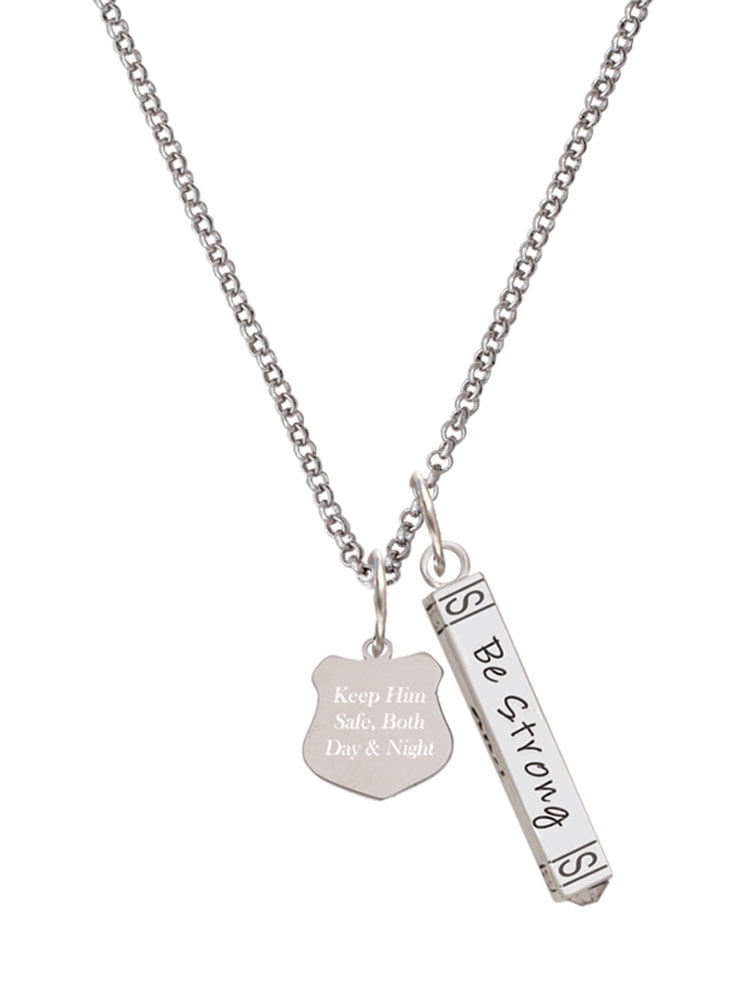 Delight Jewelry Stainless Steel Keep Him Safe Police Badge - Silvertone ...