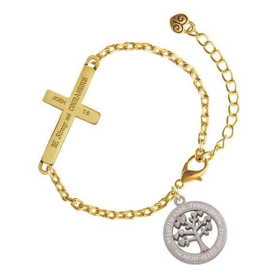 Delight Jewelry Stainless Steel Mighty Oak Tree of Life - Gold Tone ...