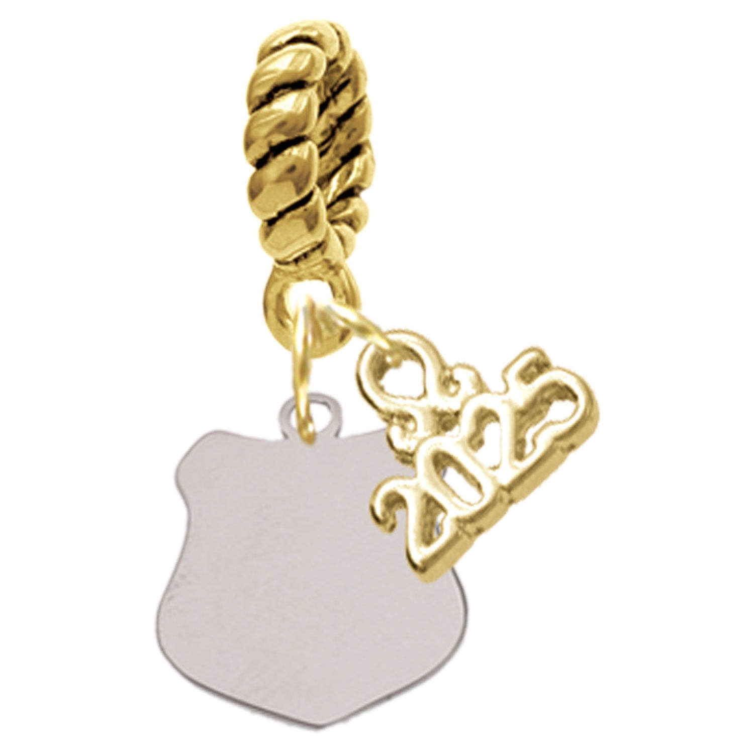 Delight Jewelry Stainless Steel Police Badge Blank - Gold-tone Rope ...