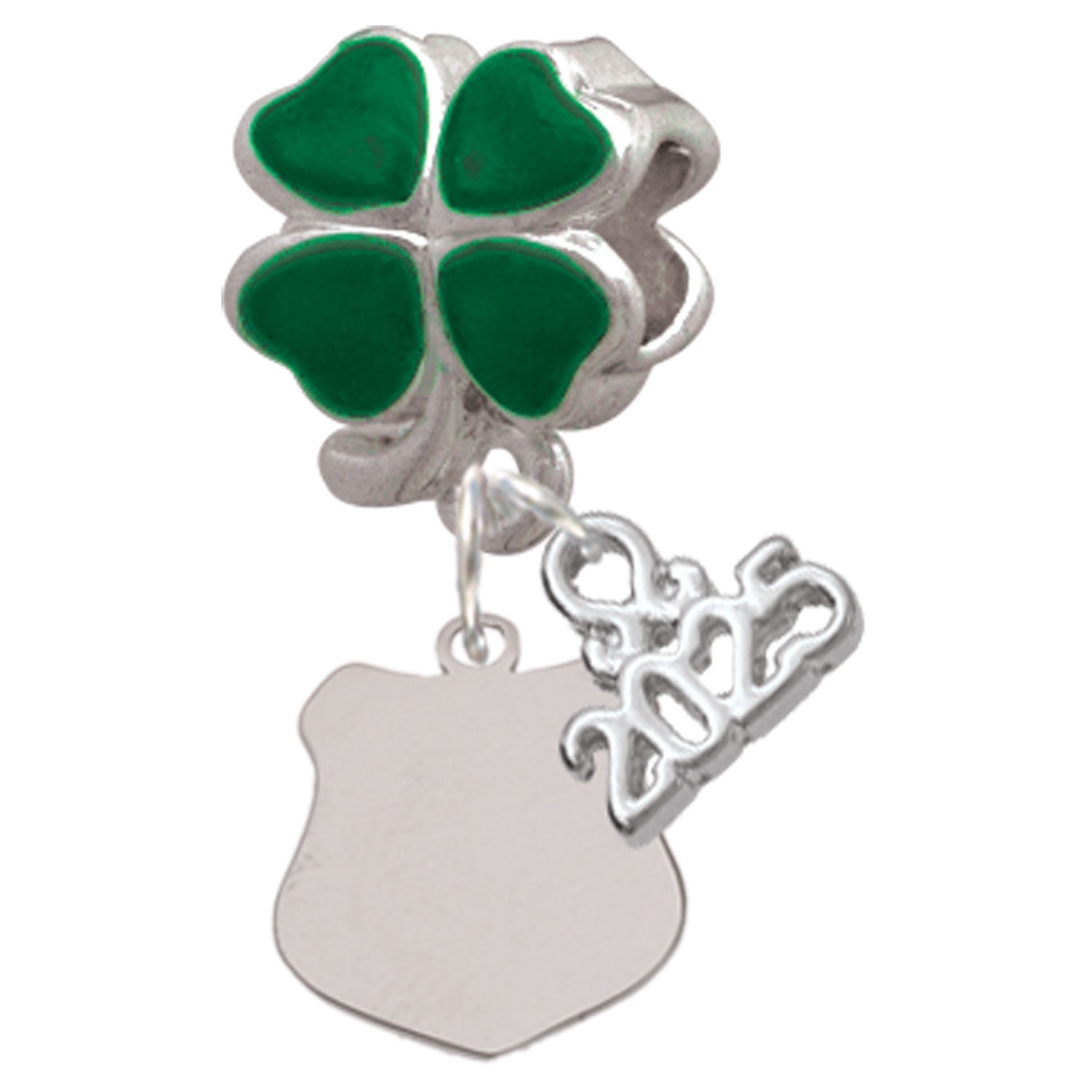 Delight Jewelry Stainless Steel Police Badge Blank - Good Luck Green ...