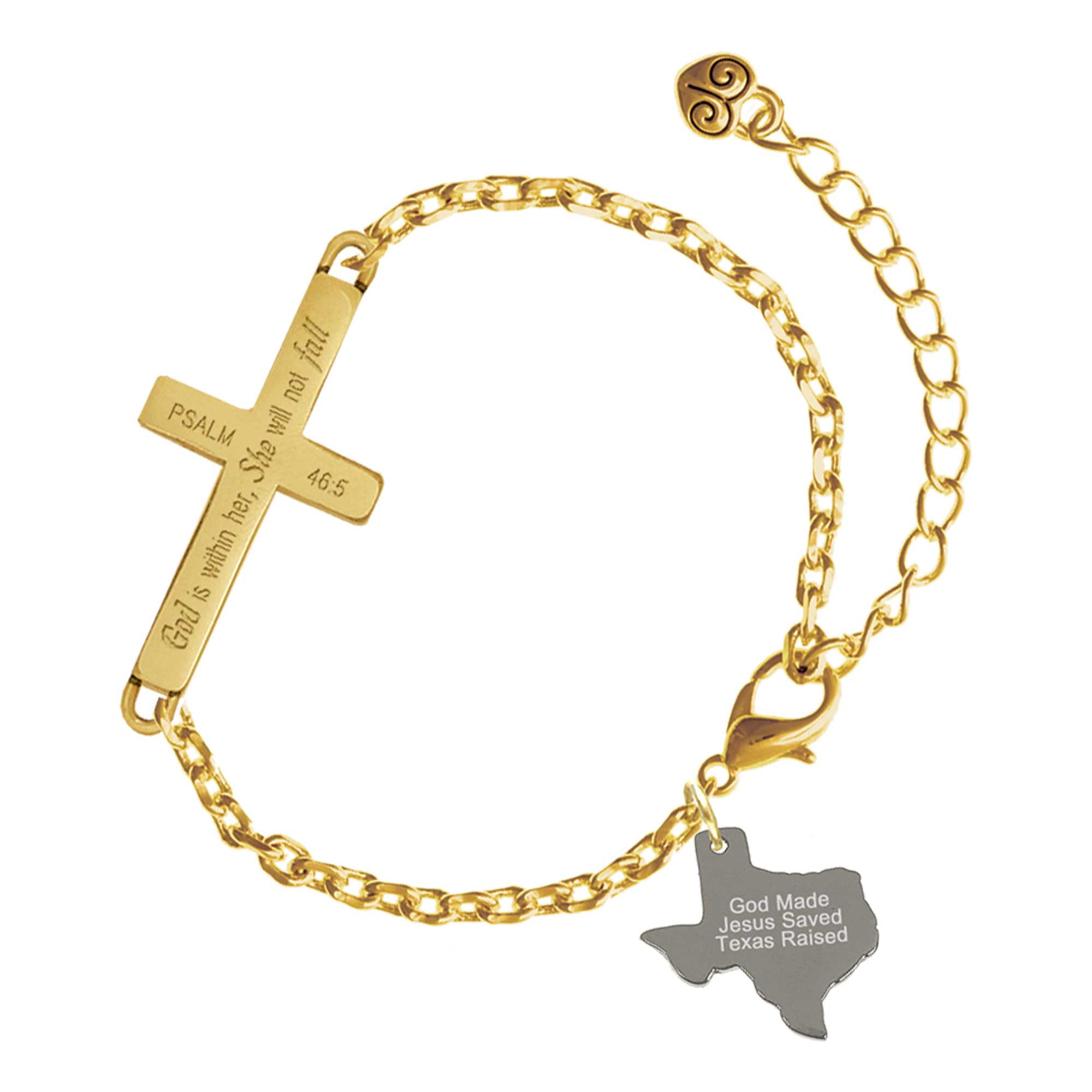 Delight Jewelry Stainless Steel Texas Raised Texas - Gold Tone Psalm 46 ...