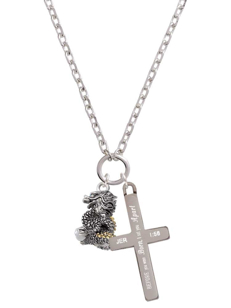 Delight Jewelry Two-tone Dragon with Crystals I Set You Apart Engraved ...