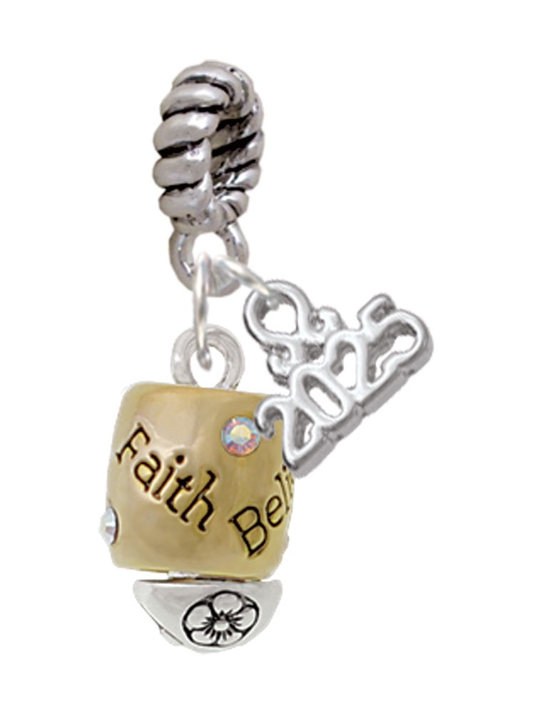 Delight Jewelry Two-tone Love Hope Faith Believe Spinner - Silver-tone ...