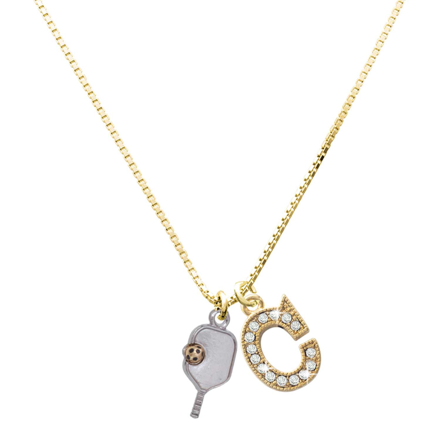 Delight Jewelry Two-tone Pickleball Paddle - Large Goldtone Crystal ...