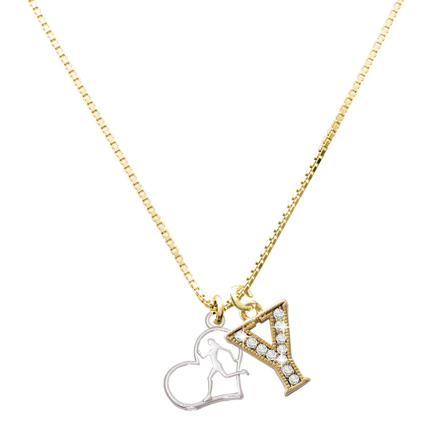 Delight Jewelry Two-tone Runner Silhouette in Heart - Large Goldtone ...
