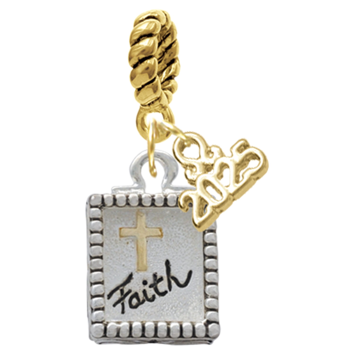 Delight Jewelry Two-tone Shadow Box ''Faith'' with Cross - Gold-tone ...