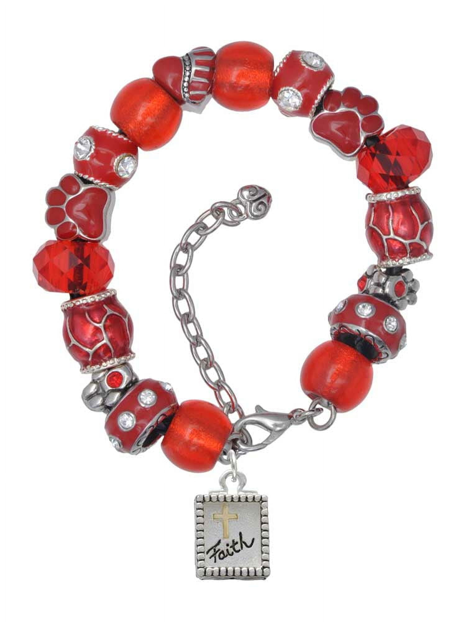 Delight Jewelry Two-tone Shadow Box ''Faith'' with Cross Red Paw Print ...
