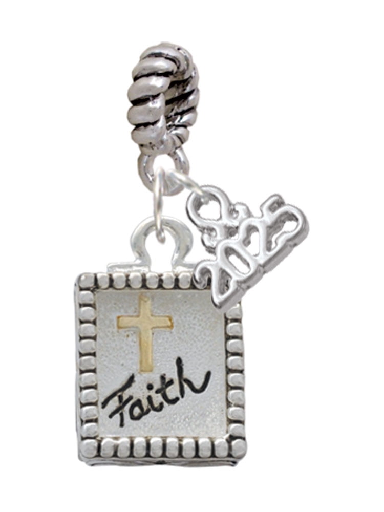 Delight Jewelry Two-tone Shadow Box ''Faith'' with Cross - Silver-tone ...