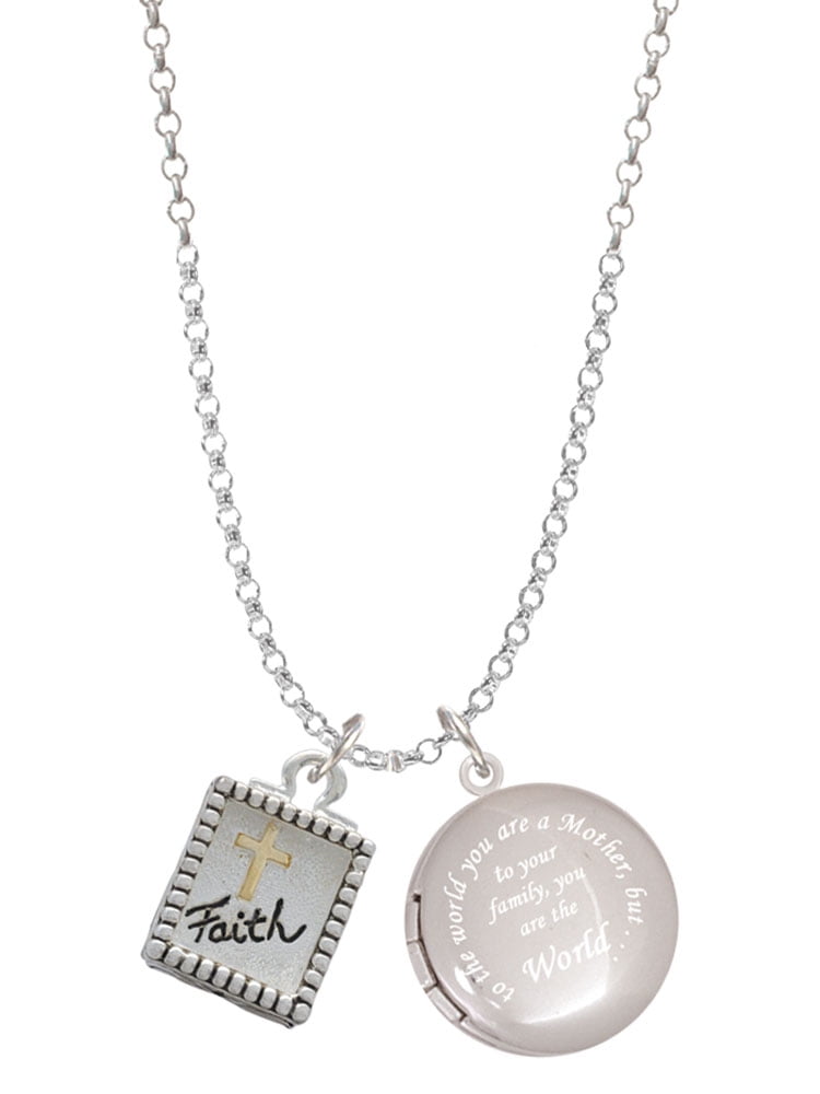 Delight Jewelry Two-tone Shadow Box ''Faith'' with Cross To the World ...