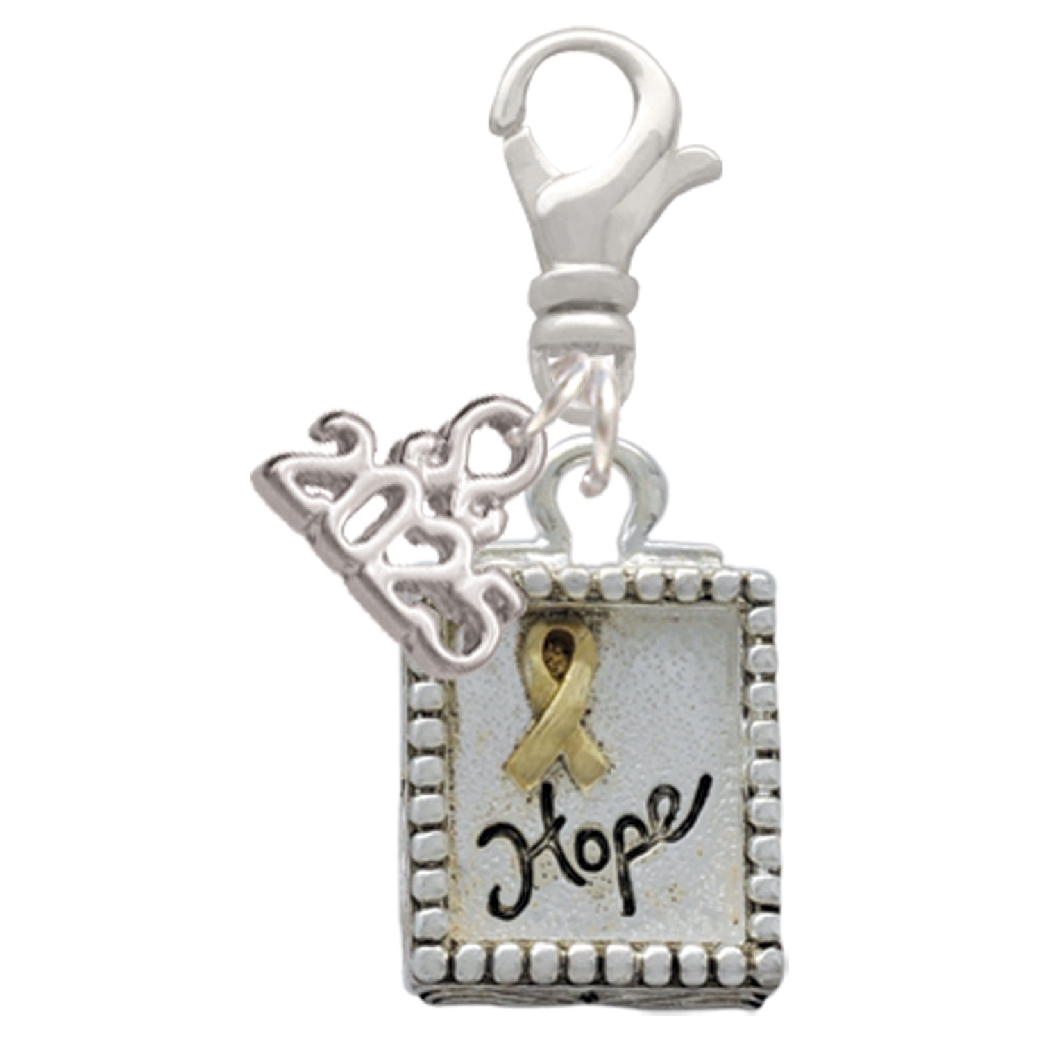 Delight Jewelry Two-tone Shadow Box ''Hope'' with Ribbon - Silver-tone ...