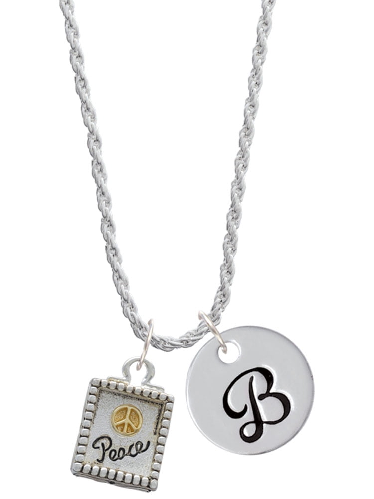 Delight Jewelry Two-tone Shadow Box ''Peace'' with Peace Sign ...