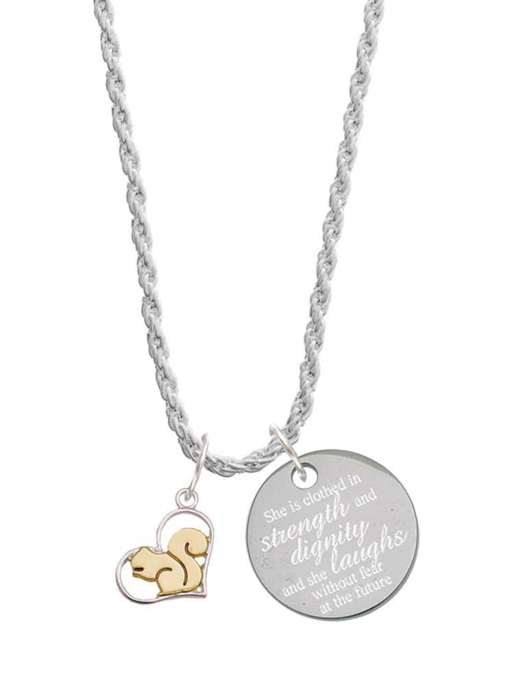 Delight Jewelry Two-tone Squirrel in Heart - She is Clothed in Stength ...