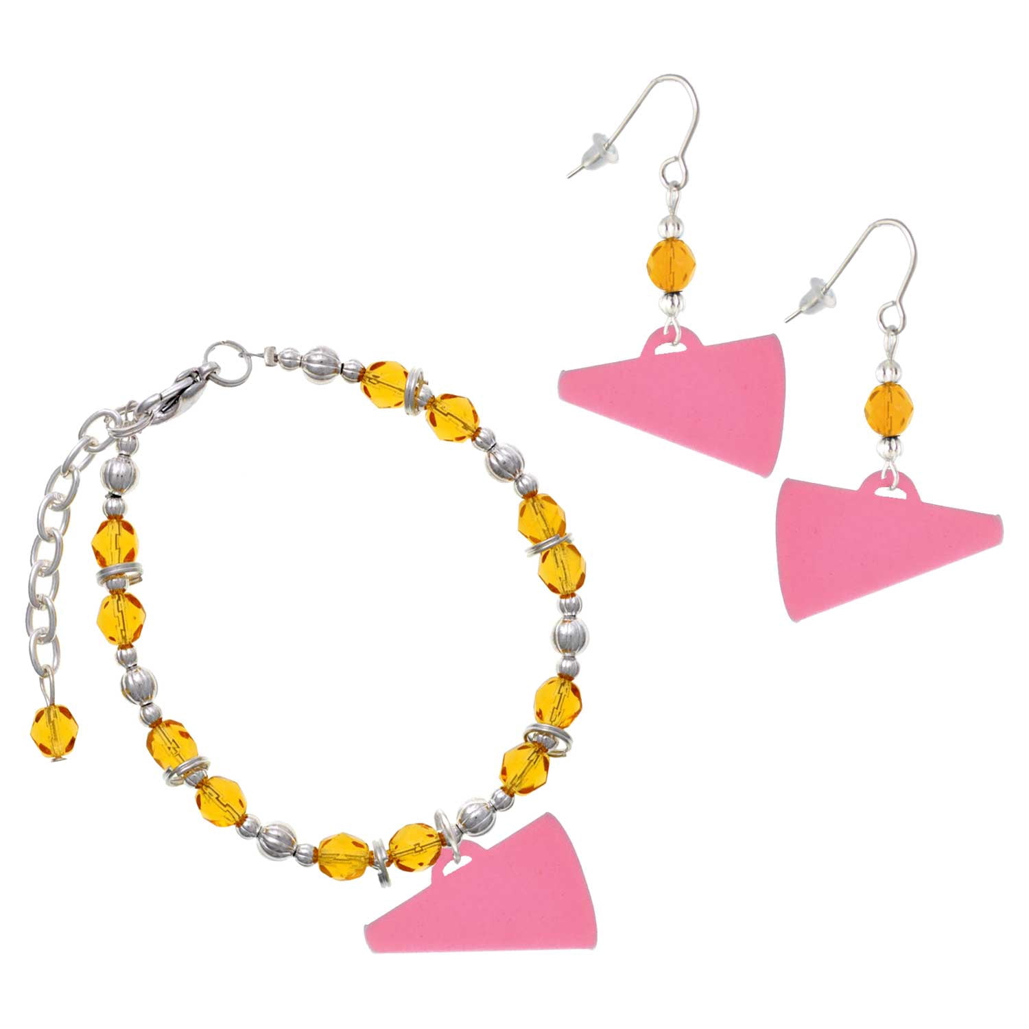 Delight Jewelry Yellow Beaded Bracelet and Earring Set, featuring ...