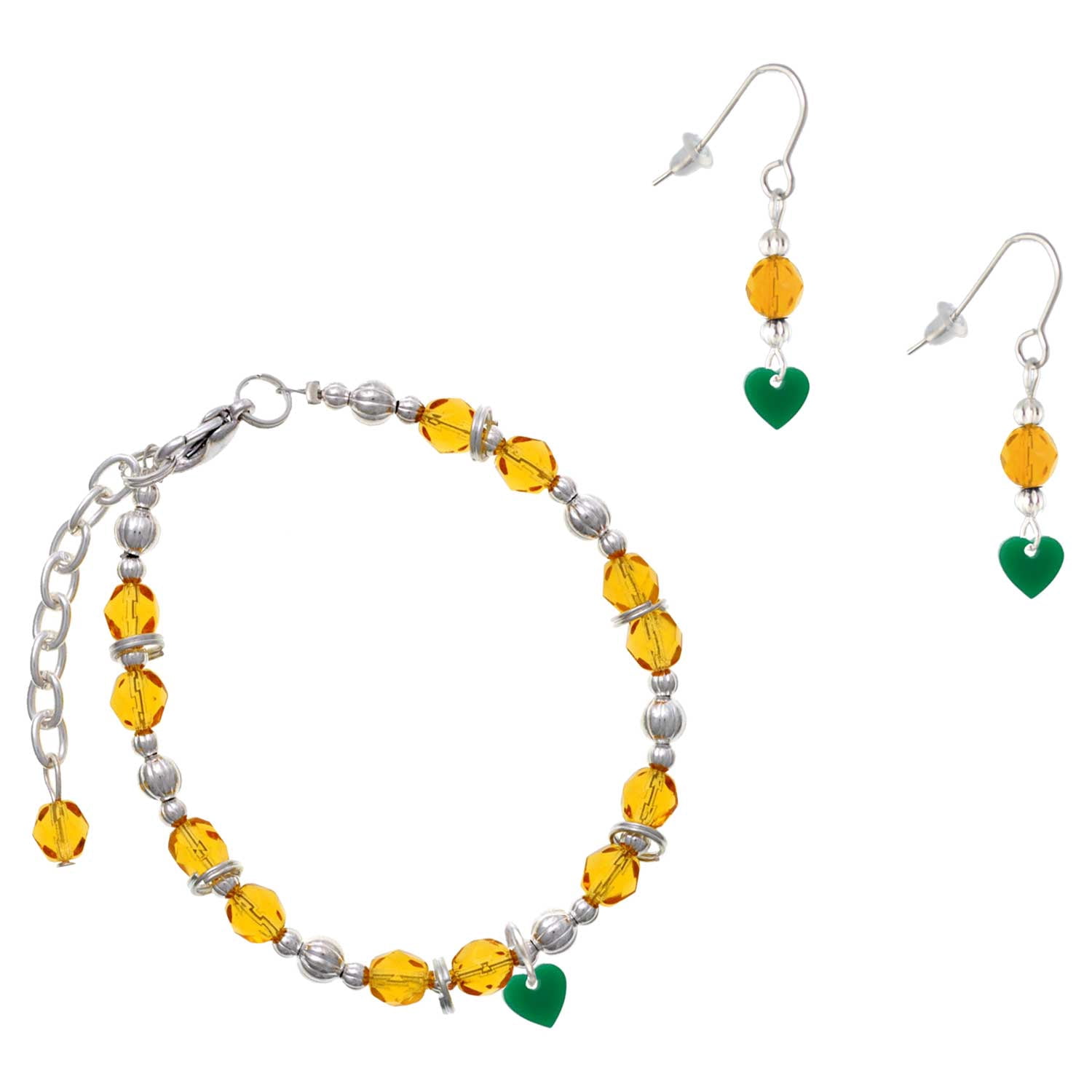 Delight Jewelry Yellow Beaded Bracelet and Earring Set, featuring ...