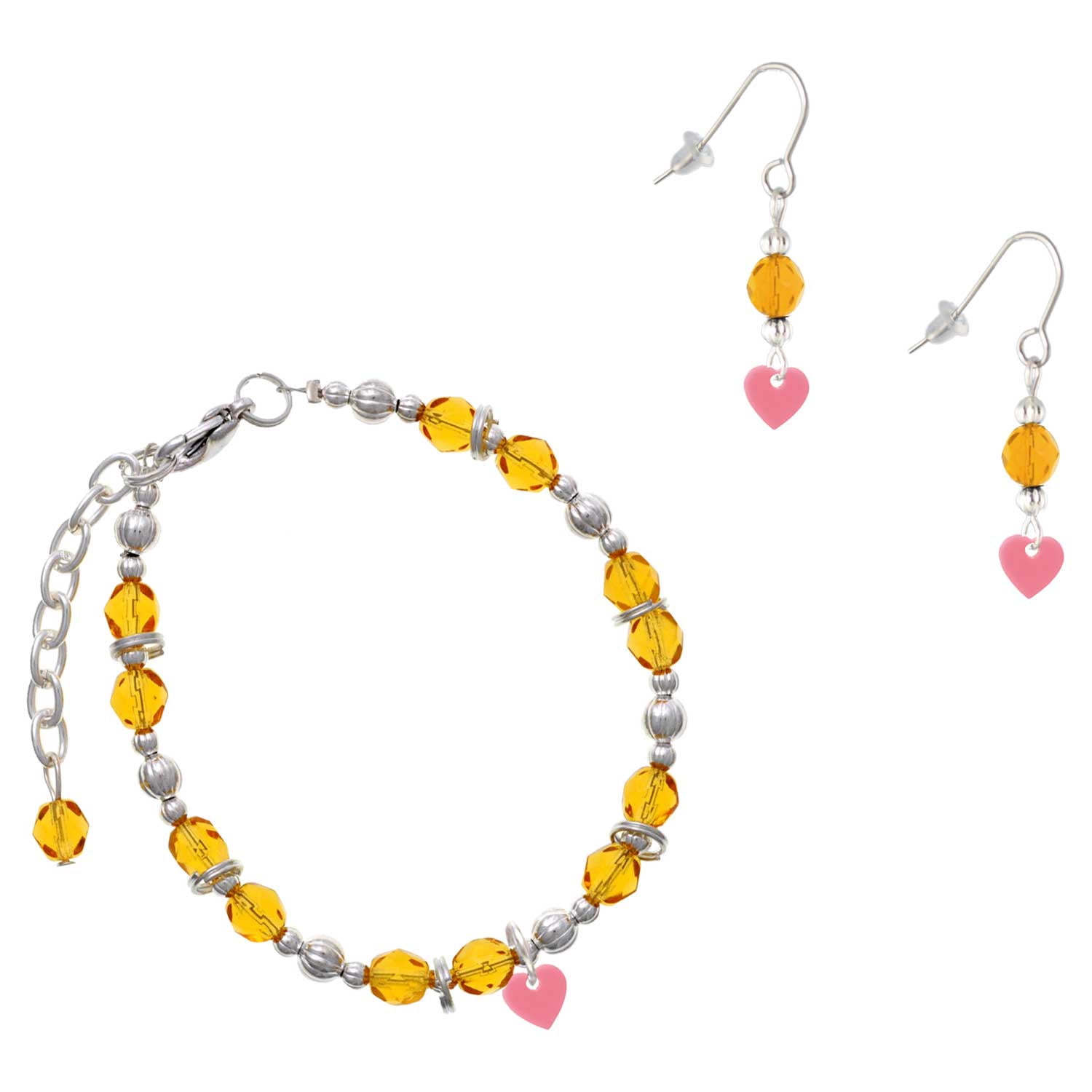 Delight Jewelry Yellow Beaded Bracelet and Earring Set, featuring ...