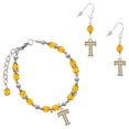 Delight Jewelry Yellow Beaded Bracelet and Earring Set, featuring Gold ...