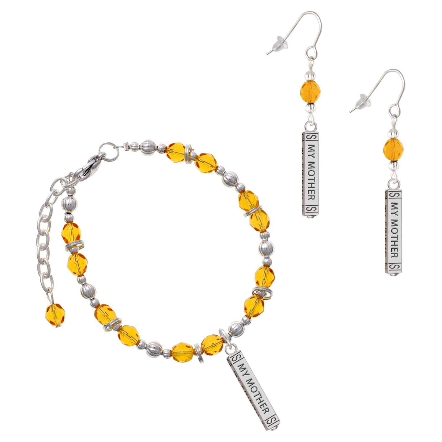 Delight Jewelry Yellow Beaded Bracelet and Earring Set, featuring ...